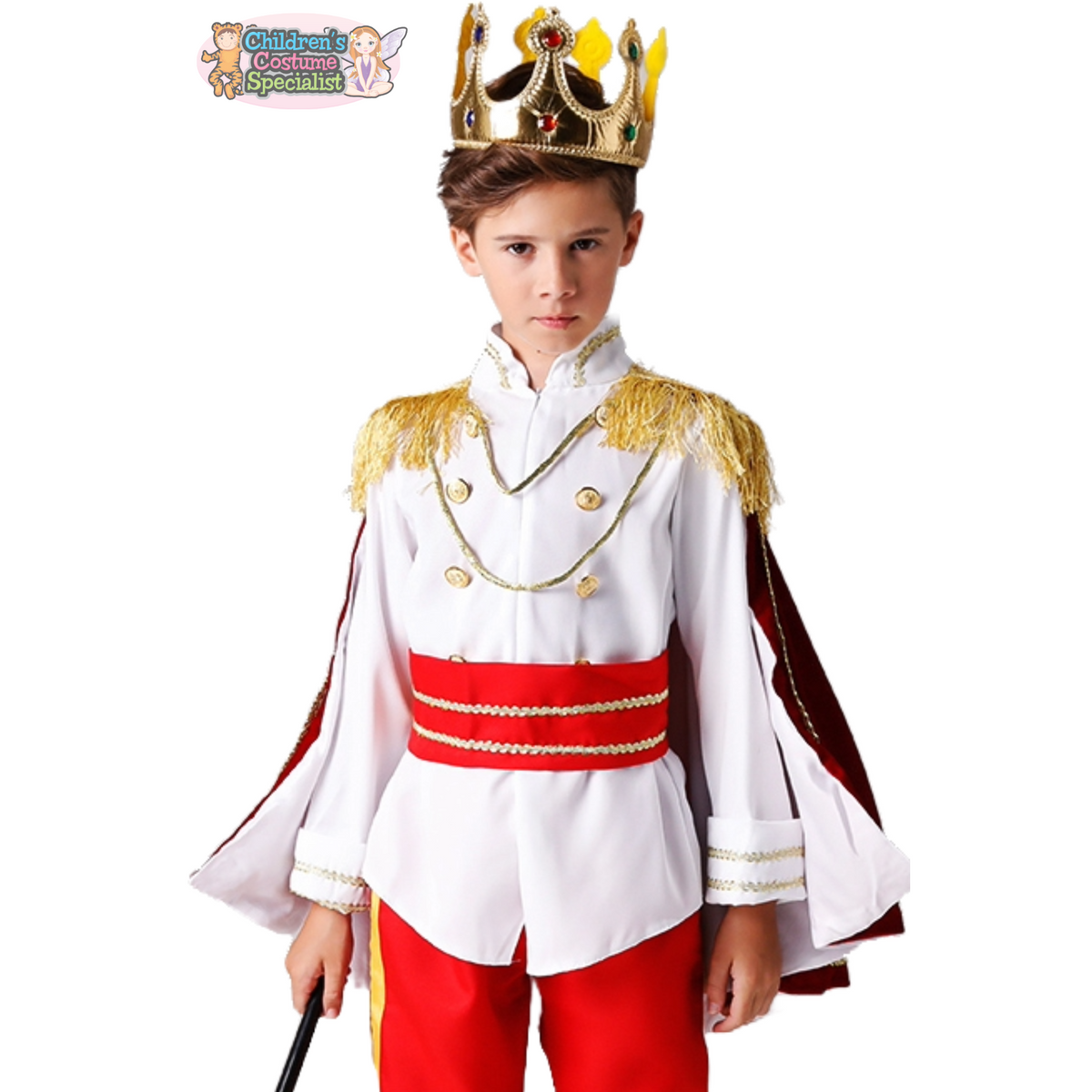 Prince White W Red Cape – Children's Costume Specialist